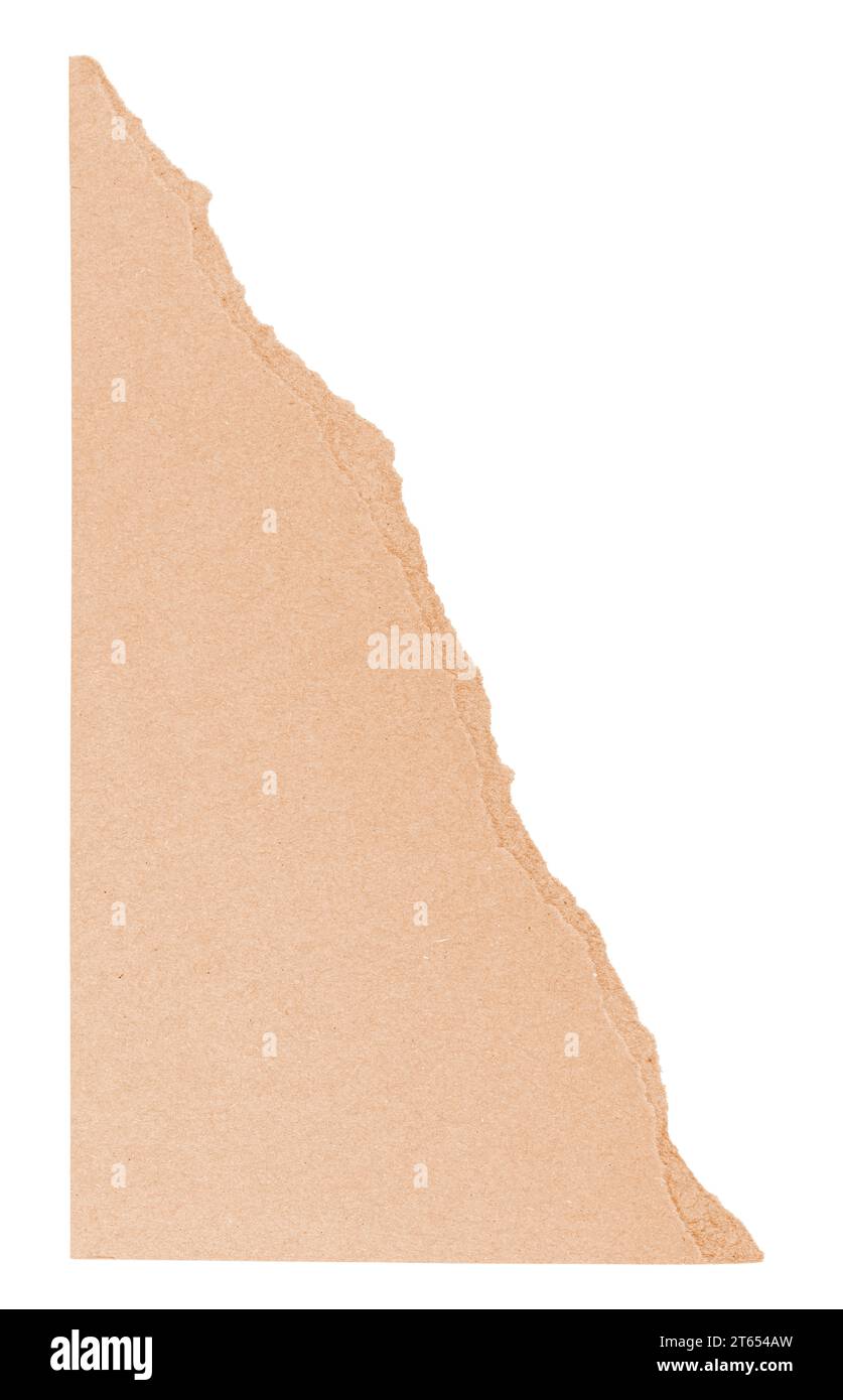 Torn brown cardboard paper corner isolated on a white background Stock ...