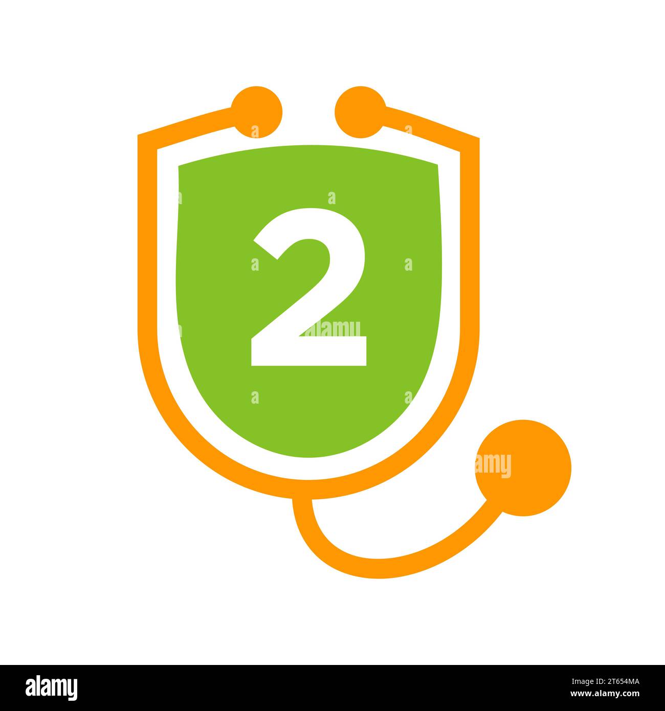 Letter 2 Healthcare Medical Logo. Doctor and Medical Logotype Concept ...