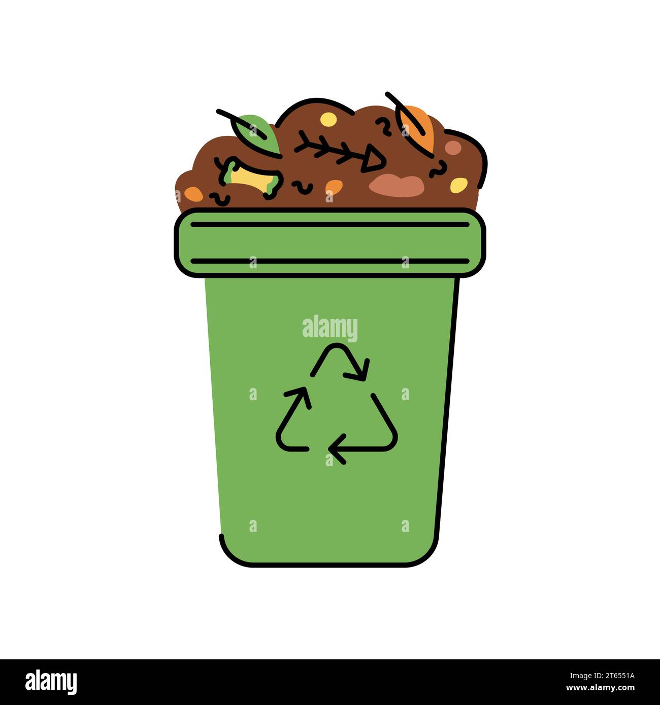 Compost barrel color line icon. Composting. Vector isolated element ...