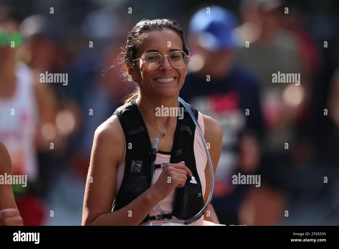 Runner Amate Zerrouki from France races up First Avenue during the 2023 ...