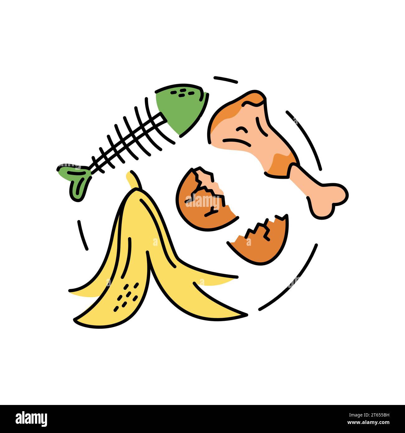 Food scraps color line icon. Composting. Vector isolated element ...