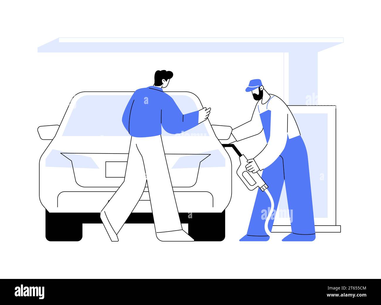 Filling station attendant abstract concept vector illustration Stock ...