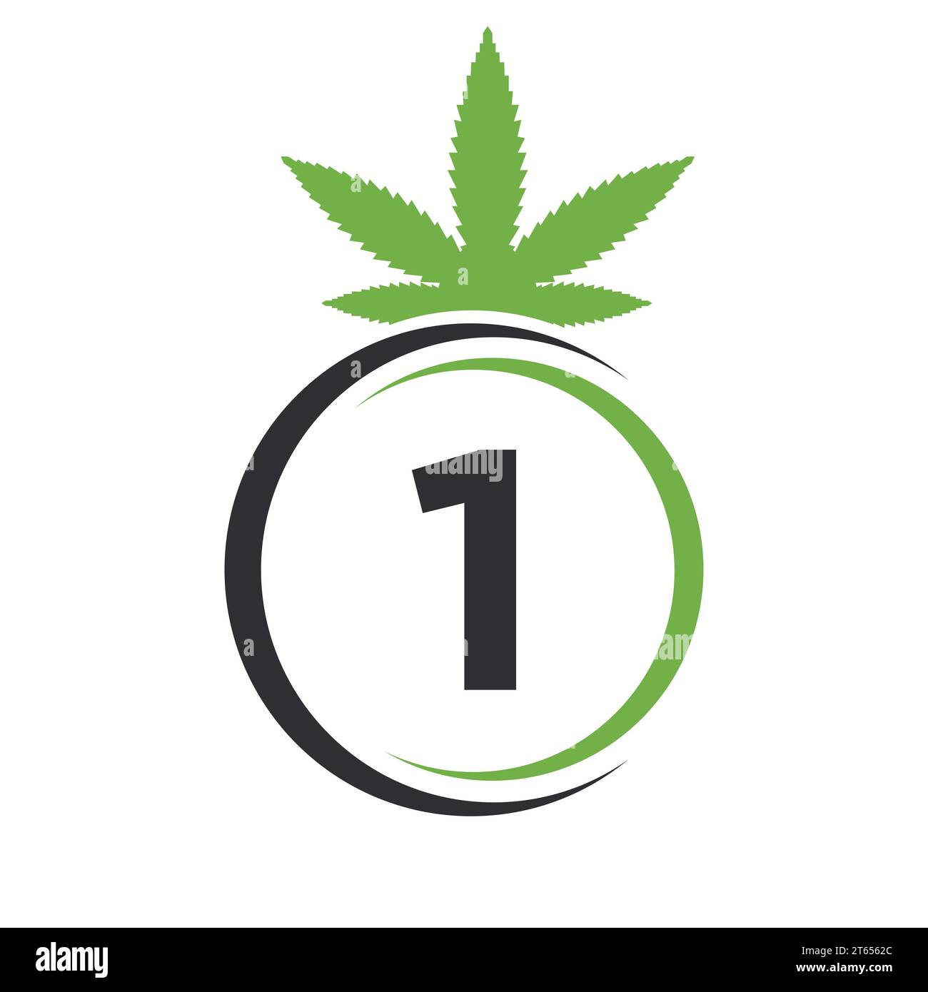 Letter 1 Marijuana Logo. Cannabis Logo Sign Concept 1 Alphabet Symbol ...