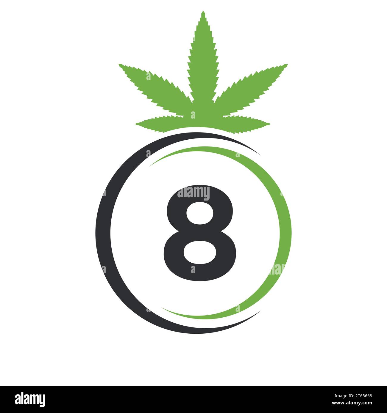 Letter 8 Marijuana Logo. Cannabis Logo Sign Concept 8 Alphabet Symbol ...