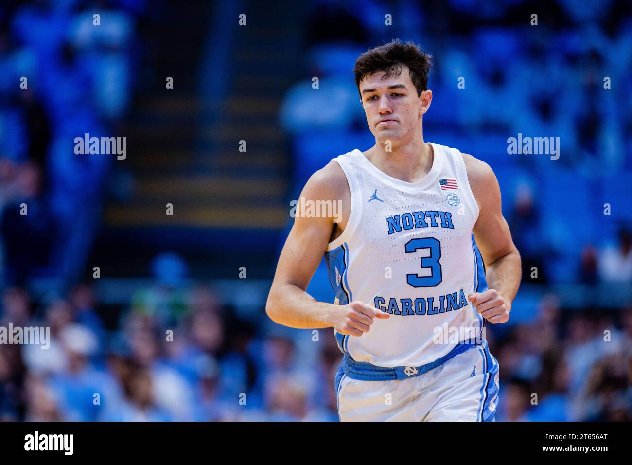 November 6, 2023: North Carolina Tar Heels guard Cormac Ryan (3) during the first half of the ...