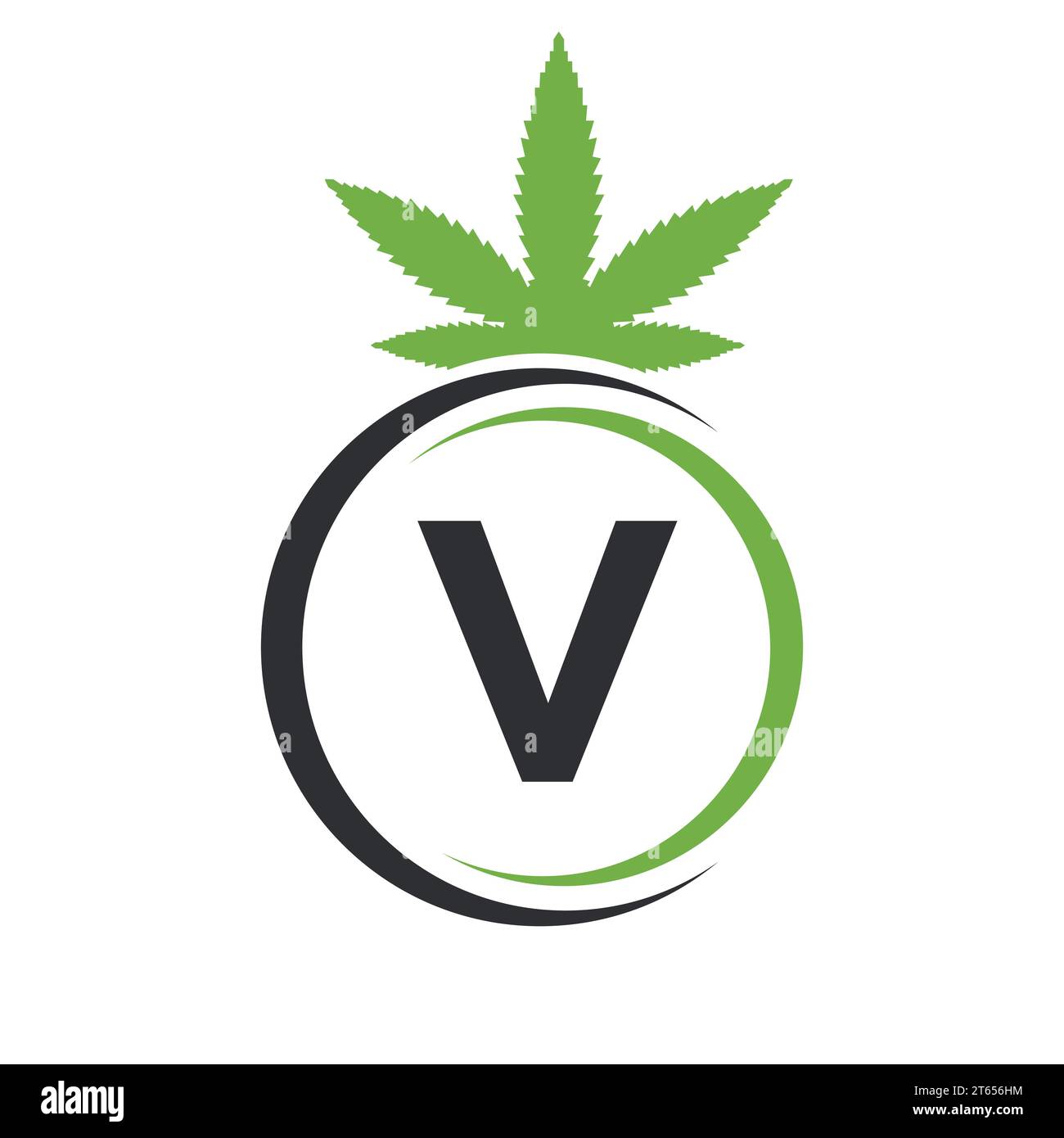 Letter V Marijuana Logo. Cannabis Logo Sign Concept V Alphabet Symbol ...