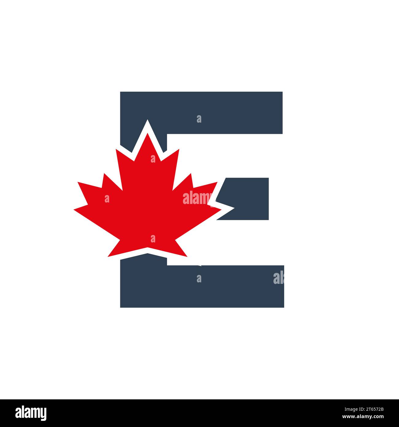Letter E Maple Leaf Logo Template Symbol of Canada. Minimal Canadian ...