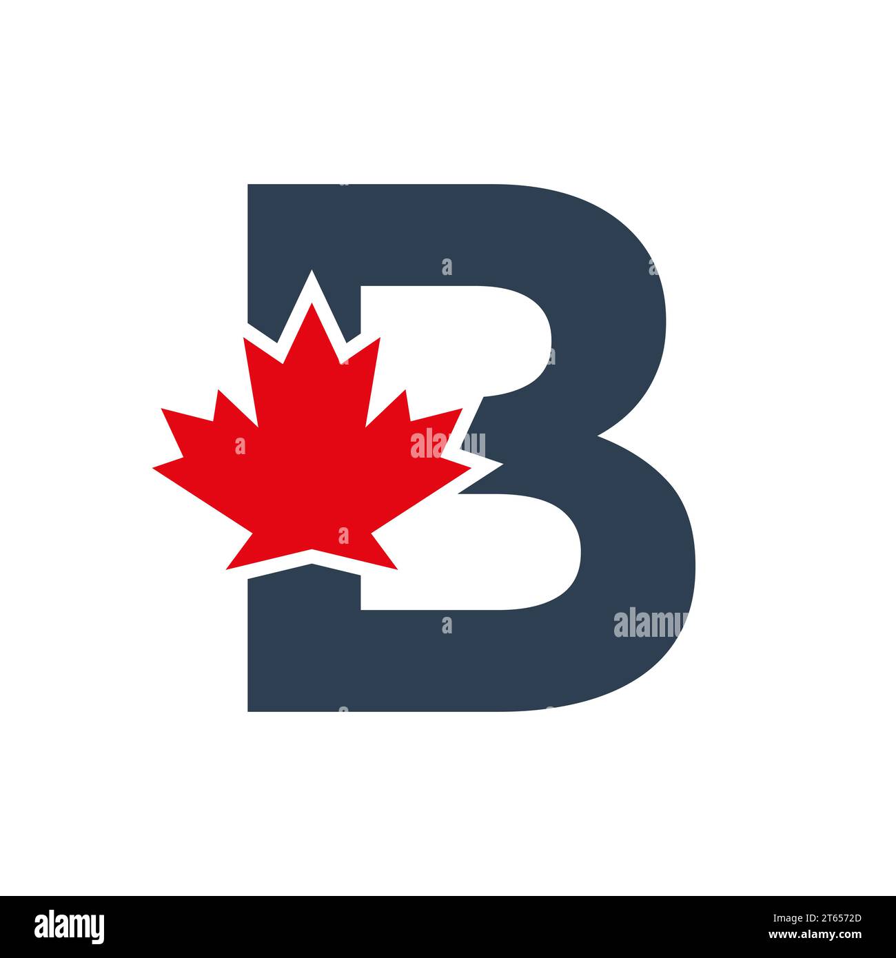 Letter B Maple Leaf Logo Template Symbol of Canada. Minimal Canadian ...