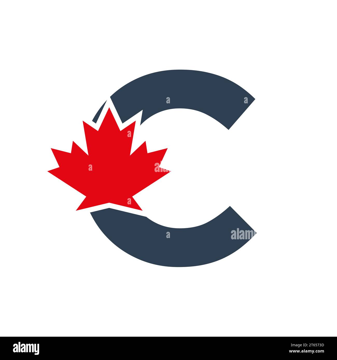 Letter C Maple Leaf Logo Template Symbol of Canada. Minimal Canadian ...