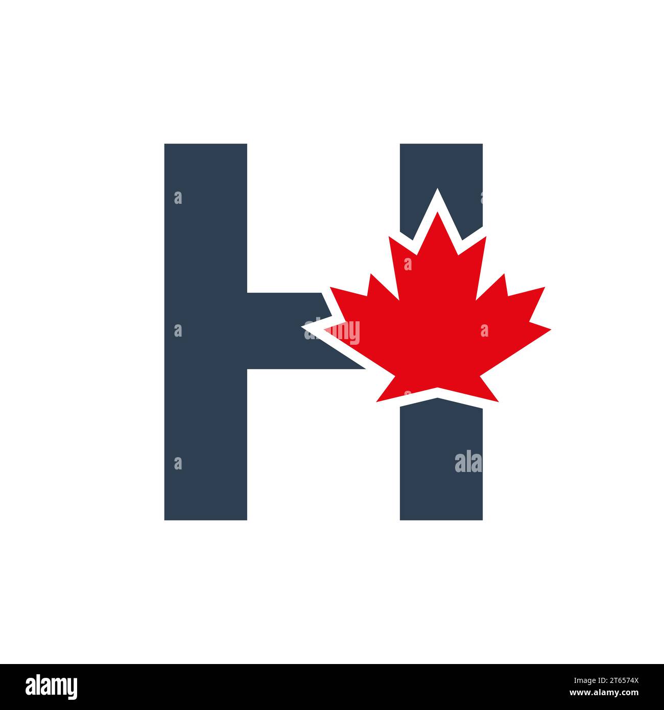 Letter H Maple Leaf Logo Template Symbol of Canada. Minimal Canadian ...