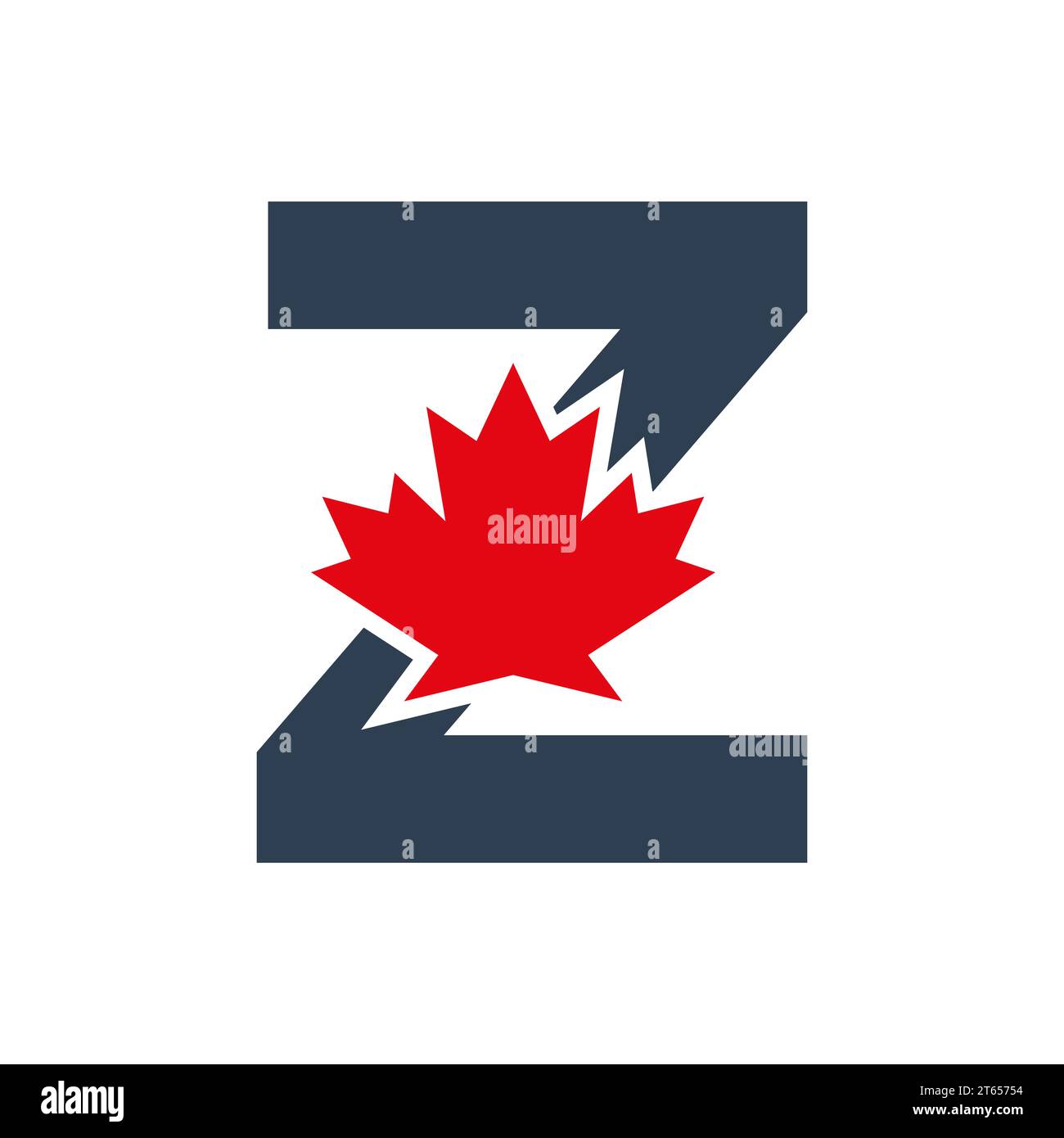 Letter Z Maple Leaf Logo Template Symbol of Canada. Minimal Canadian ...