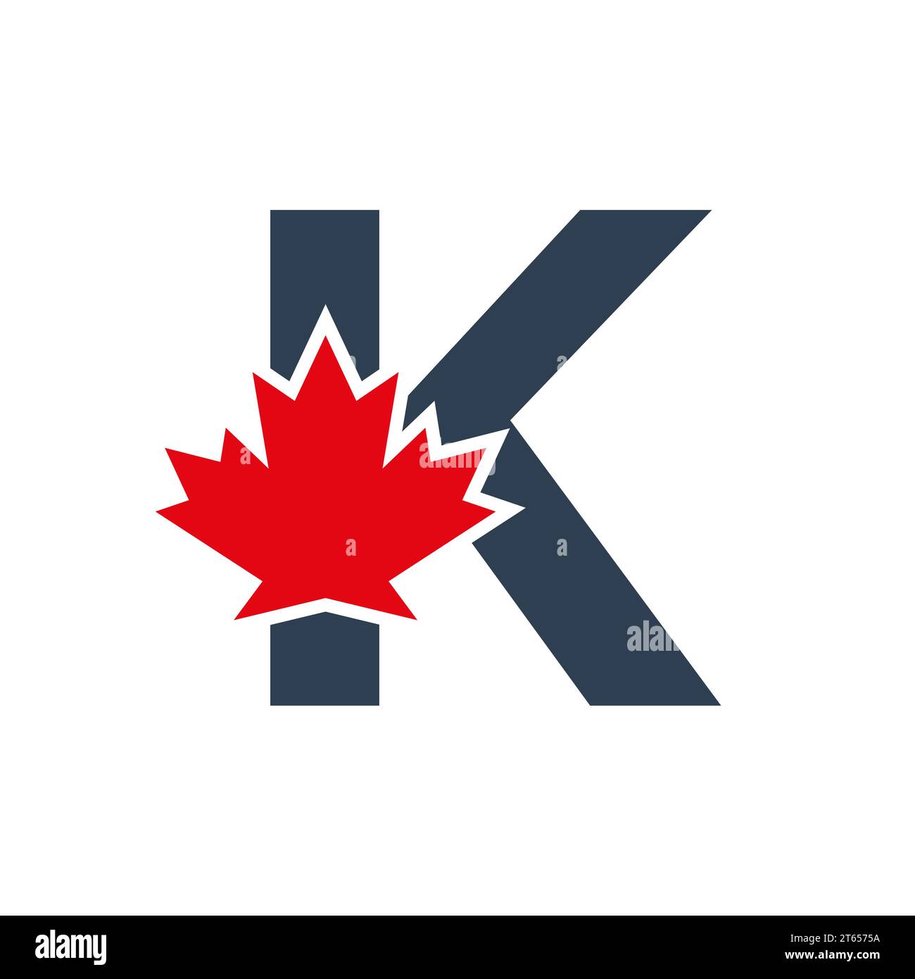 Letter K Maple Leaf Logo Template Symbol of Canada. Minimal Canadian ...