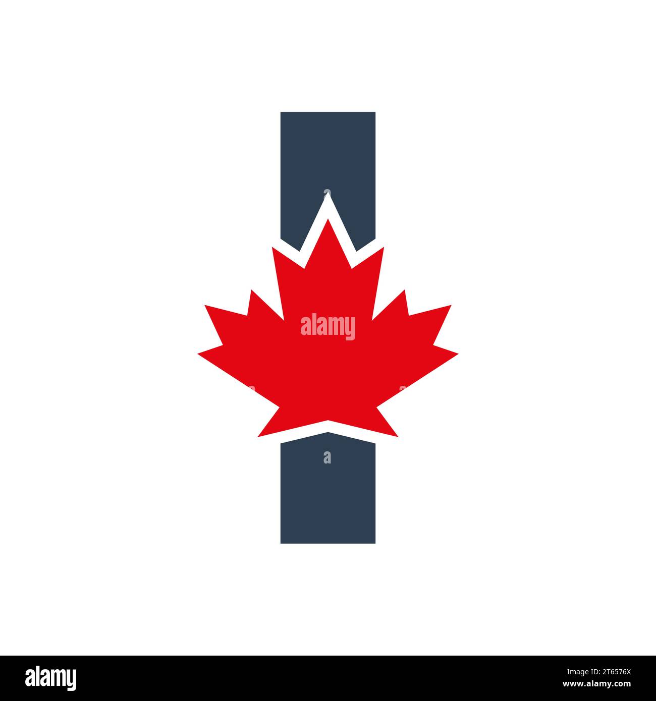 Letter I Maple Leaf Logo Template Symbol of Canada. Minimal Canadian ...