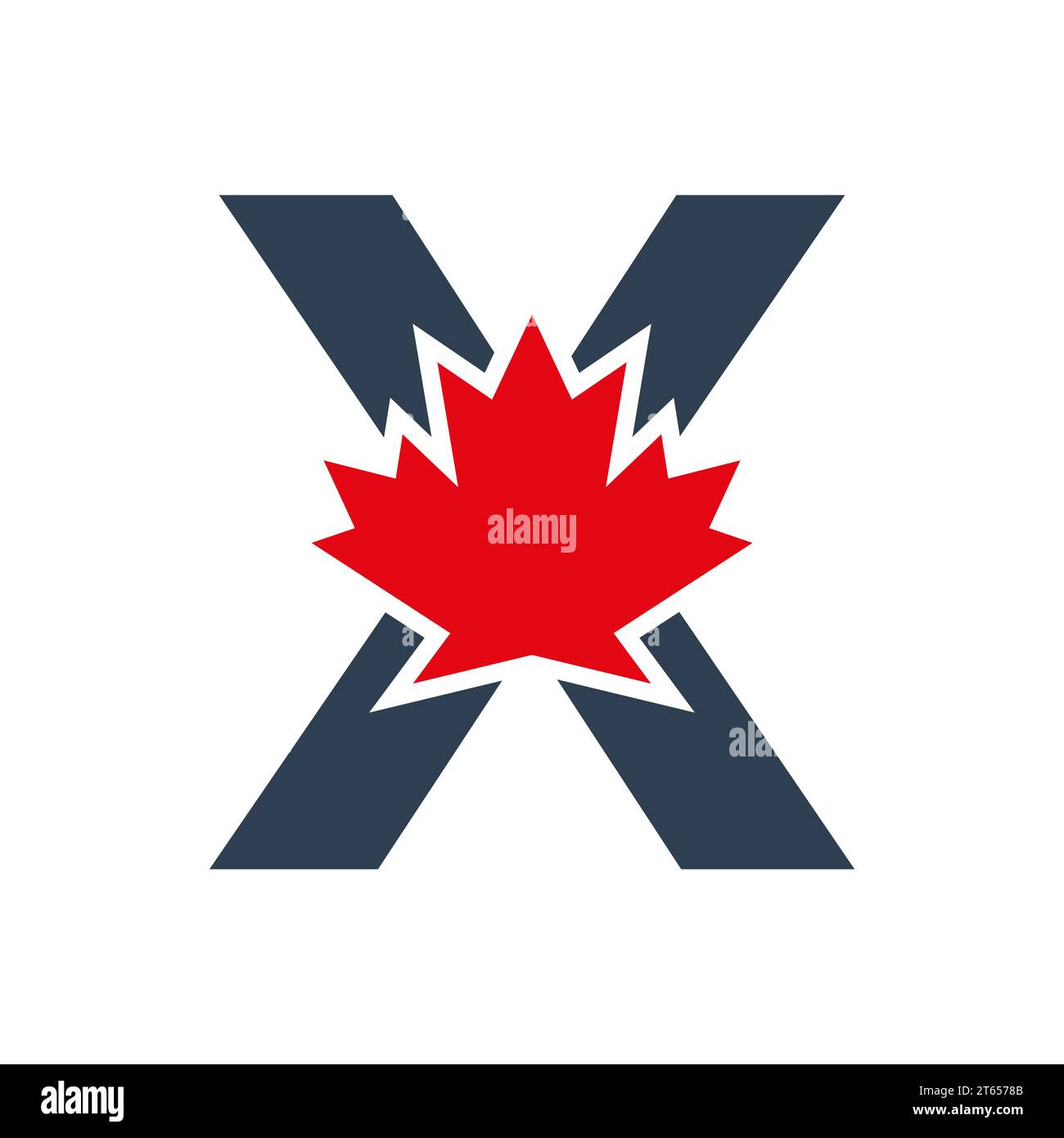 Letter X Maple Leaf Logo Template Symbol of Canada. Minimal Canadian ...