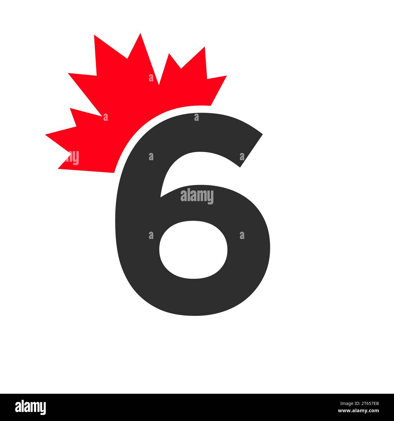 Letter 6 Maple Leaf Logo Template Symbol of Canada. Minimal Canadian ...