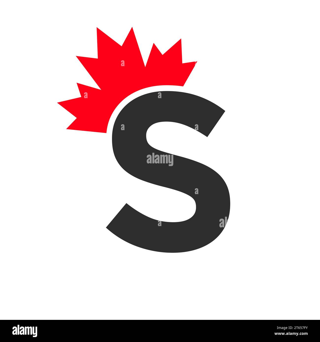 Letter S Maple Leaf Logo Template Symbol of Canada. Minimal Canadian ...