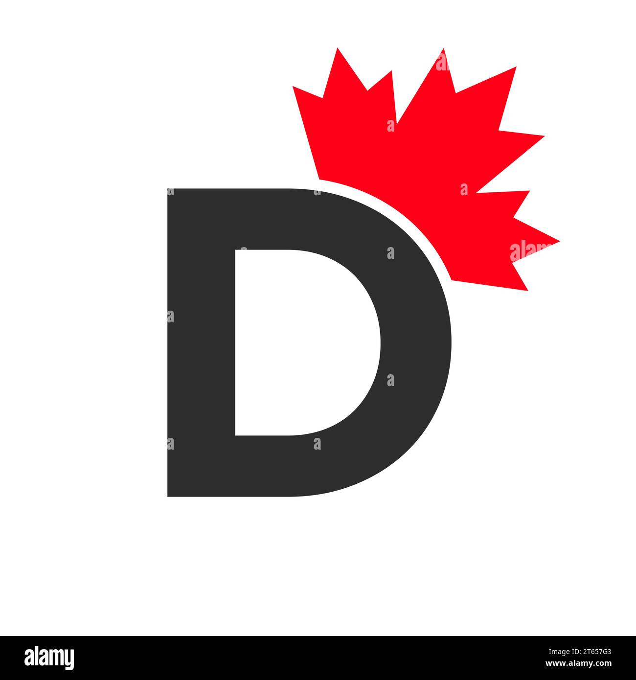 Letter D Maple Leaf Logo Template Symbol of Canada. Minimal Canadian ...