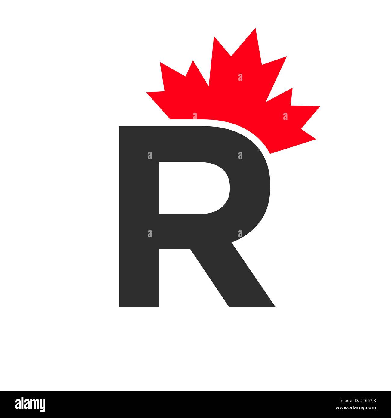 Letter R Maple Leaf Logo Template Symbol of Canada. Minimal Canadian ...