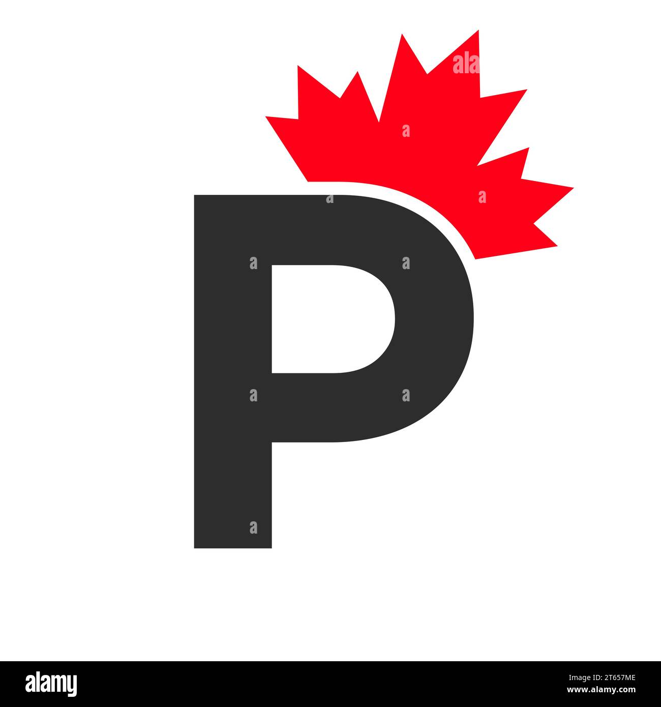 Letter P Maple Leaf Logo Template Symbol of Canada. Minimal Canadian ...