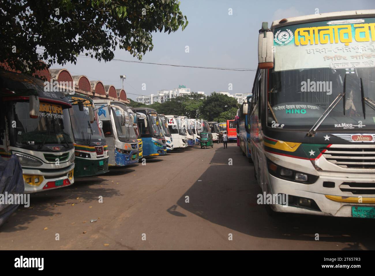 Dhaka Bangladesh november8,2023.No long-distance bus left the Mohakhali ...