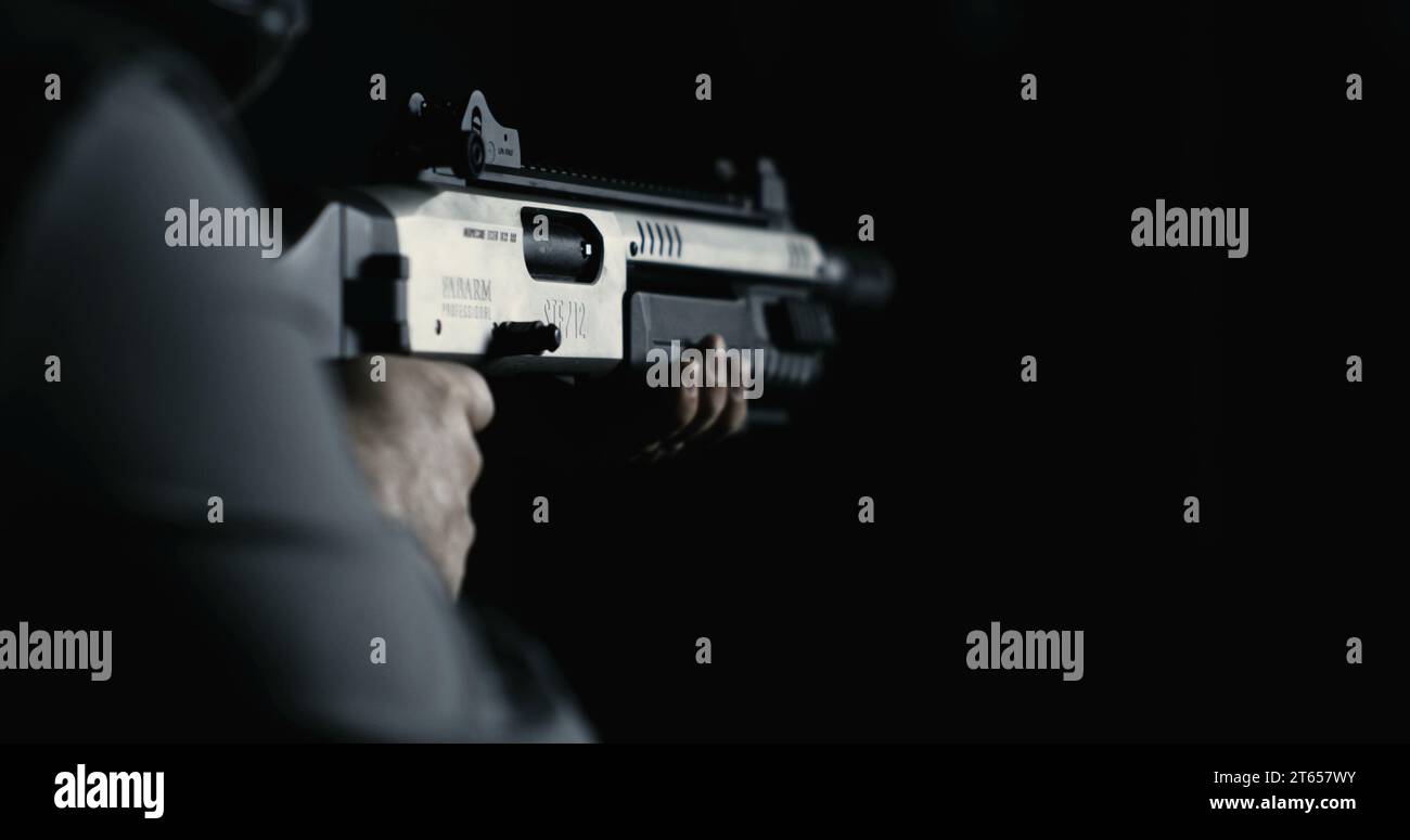 800fps Slow-Motion of Smoke-Filled Shotgun Firing, Man Releasing a ...