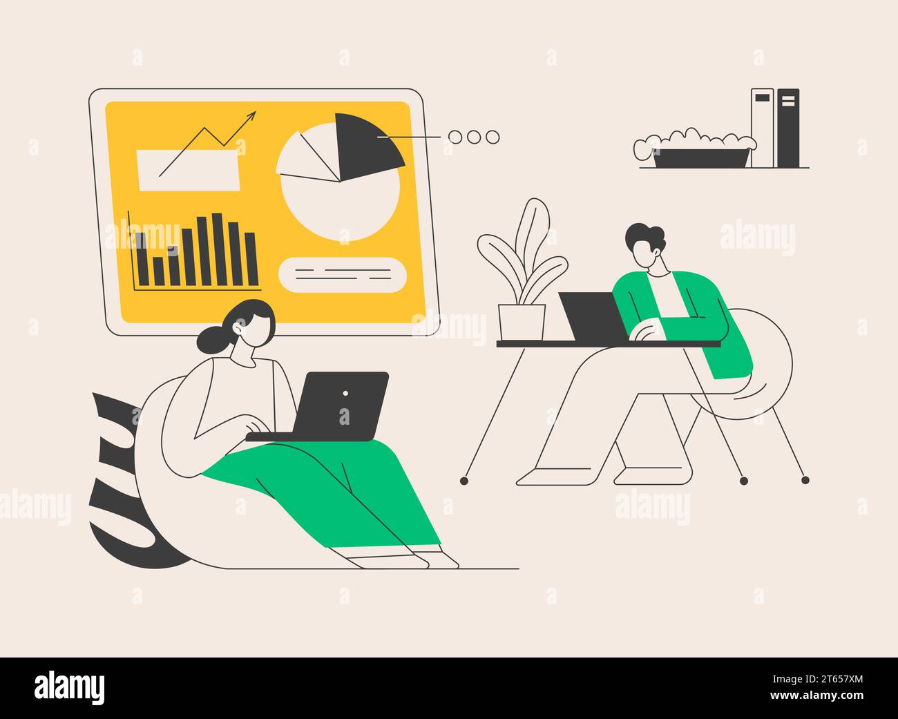 Modern workplace abstract concept vector illustration Stock Vector ...