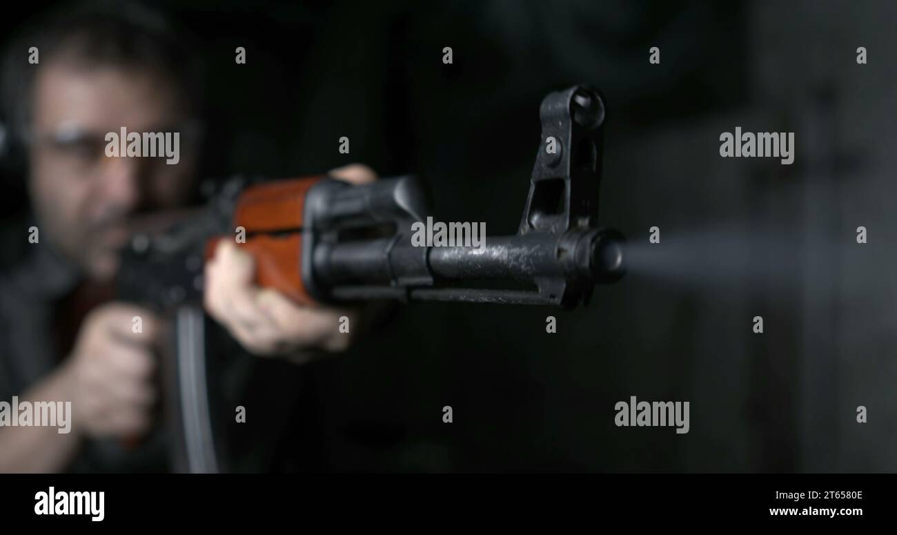 Firing ak 47 assault rifle hi-res stock photography and images - Alamy