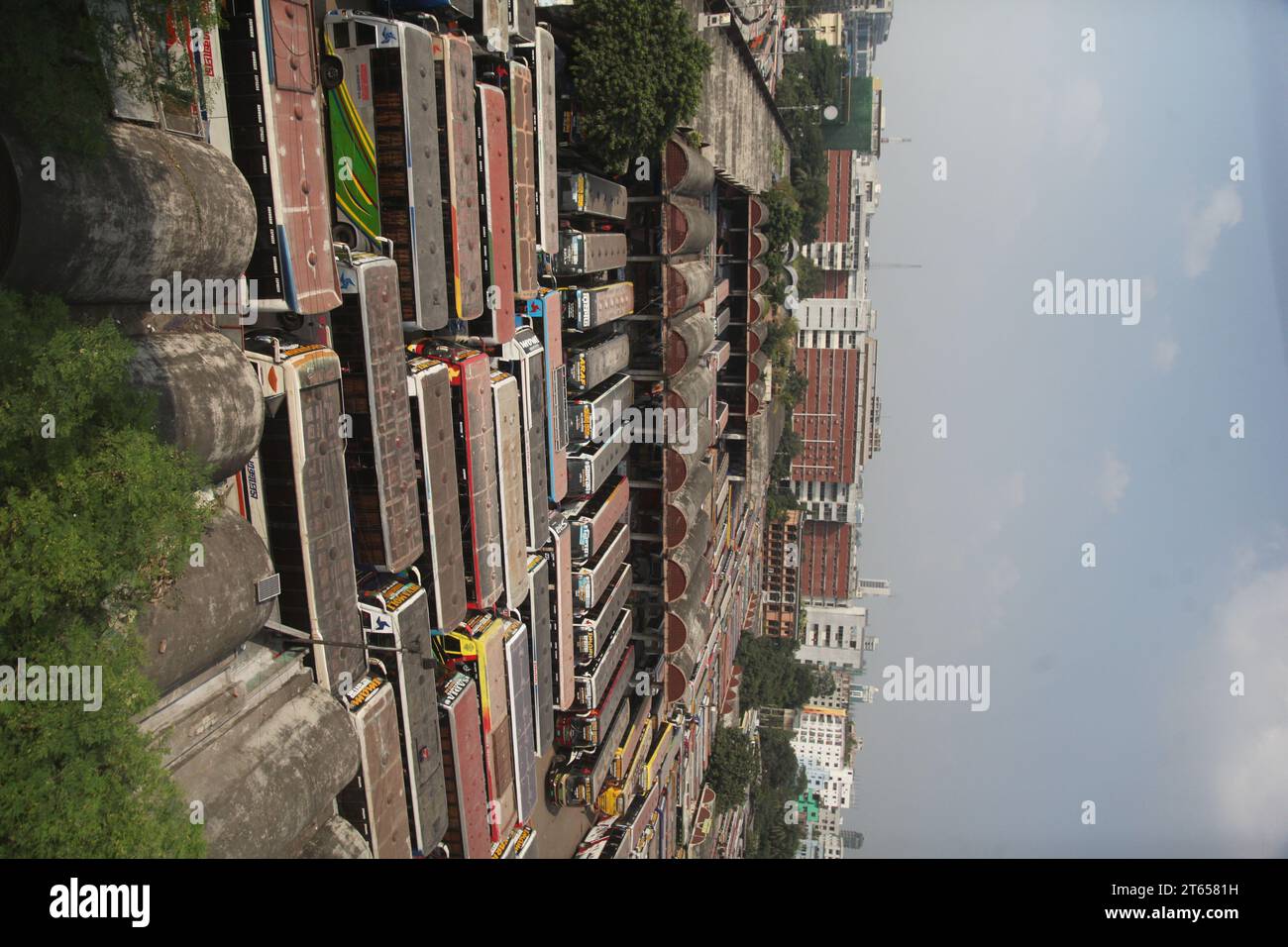 Dhaka Bangladesh november8,2023.No long-distance bus left the Mohakhali ...