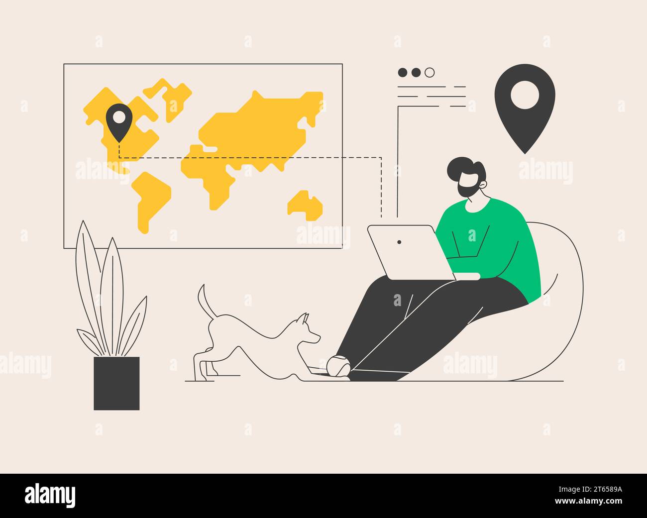 Remote worker abstract concept vector illustration Stock Vector Image ... Remote worker abstract concept vector illustration Stock Vector Image ...