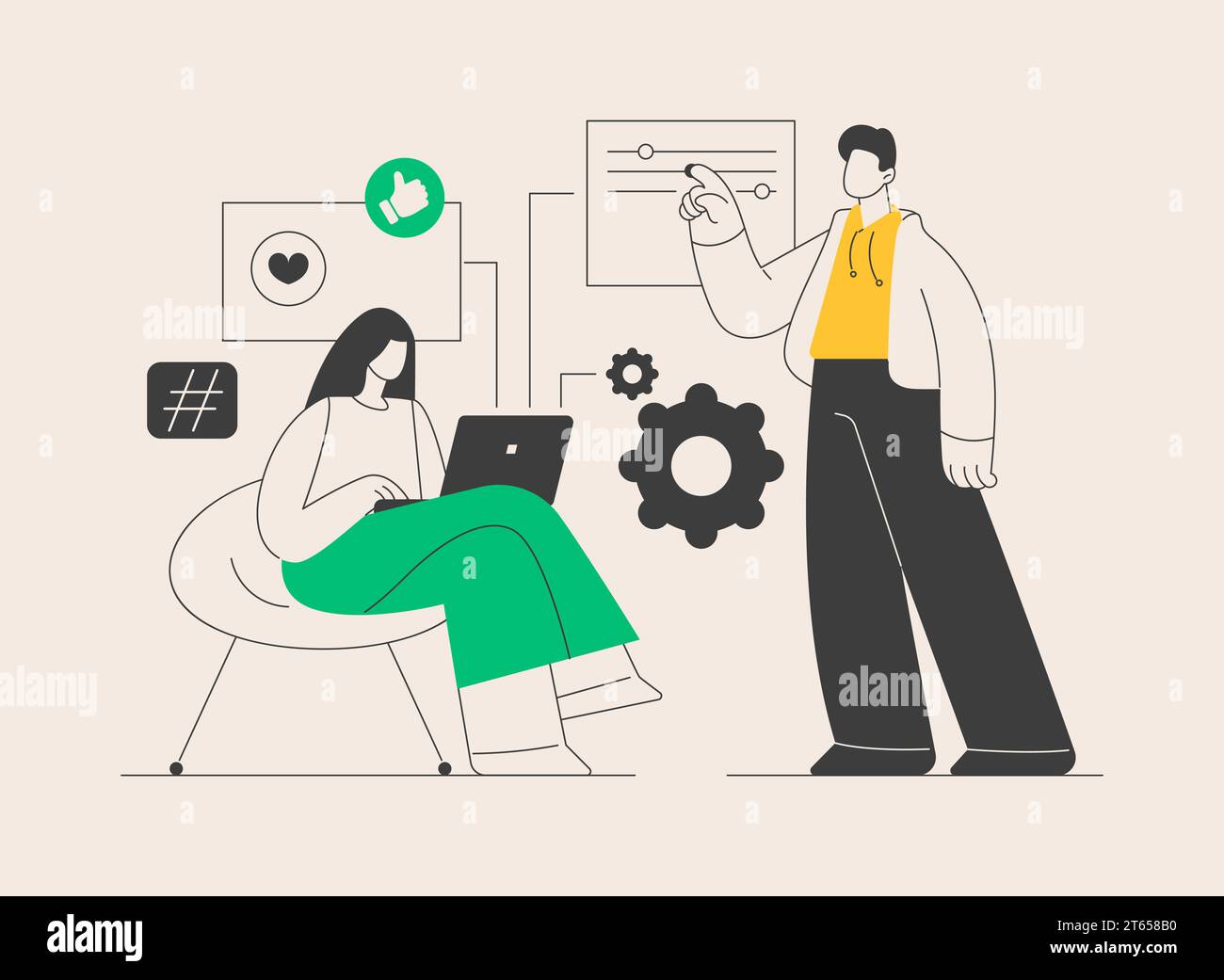 Social Network Monitoring Abstract Concept Vector Illustration Stock Vector Image And Art Alamy