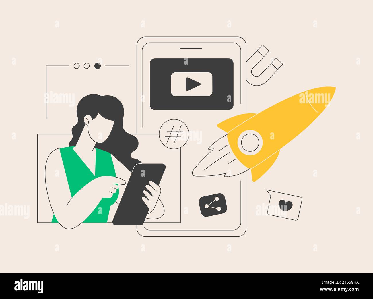Viral content abstract concept vector illustration Stock Vector Image ...