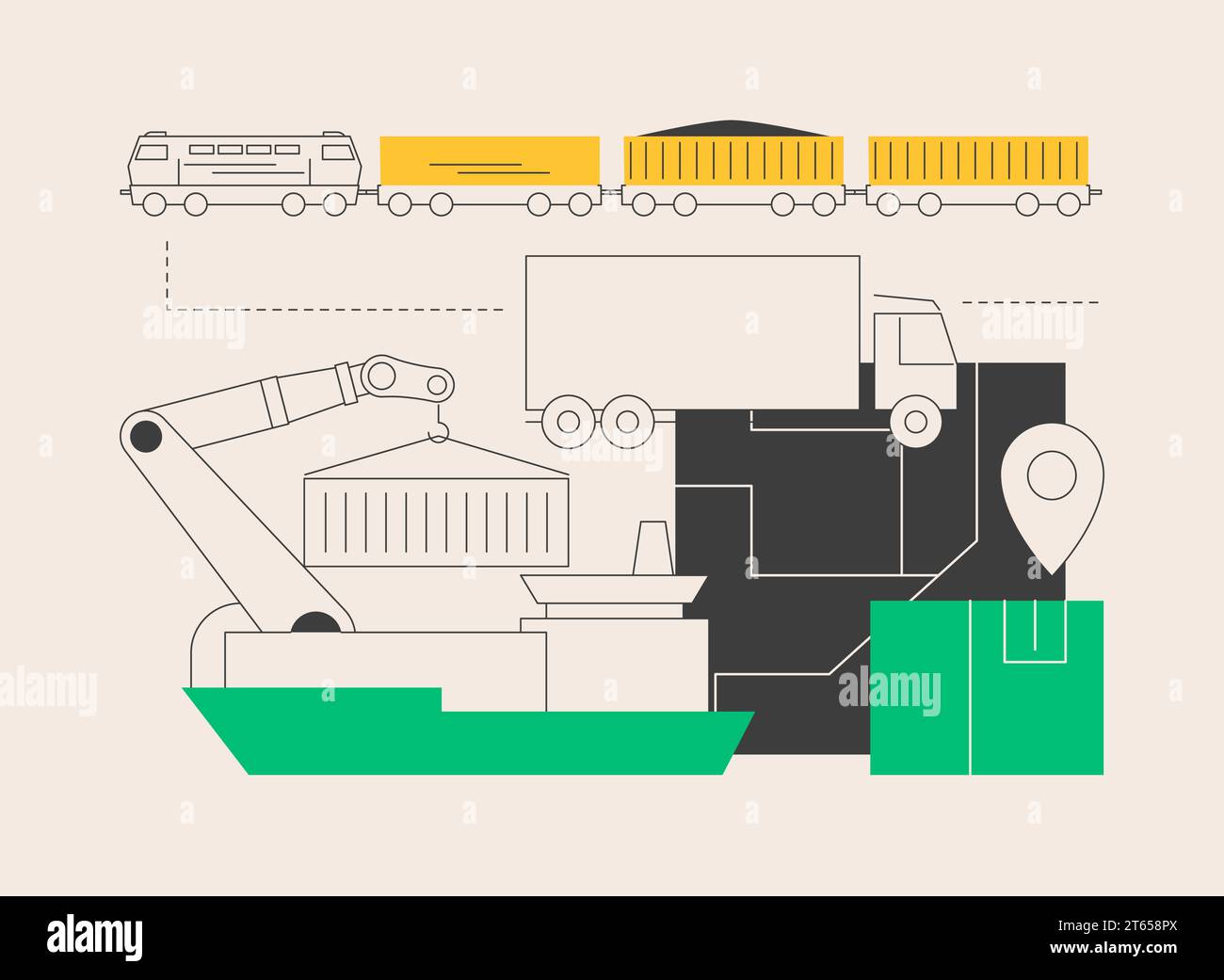 Container transportation abstract concept vector illustration Stock ...