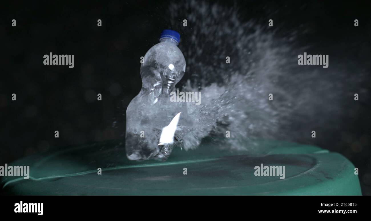 Exploding of plastic bottle of water in super slow-motion 800 fps ...