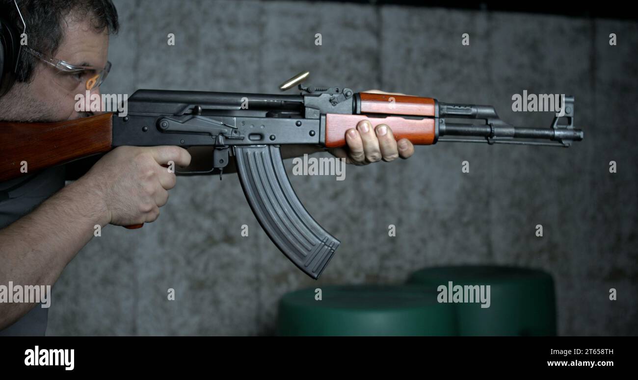 Firing AK-47 Rifle, 800fps High-Speed Slow-Motion Kalashnikov Shooting ...
