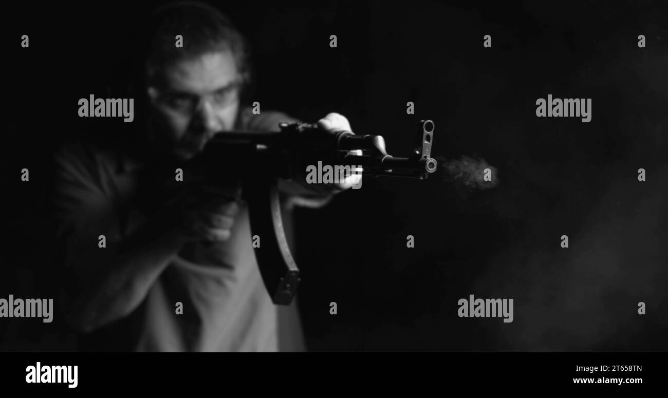 Firing AK-47 Rifle, 800fps High-Speed Slow-Motion Kalashnikov Shooting ...