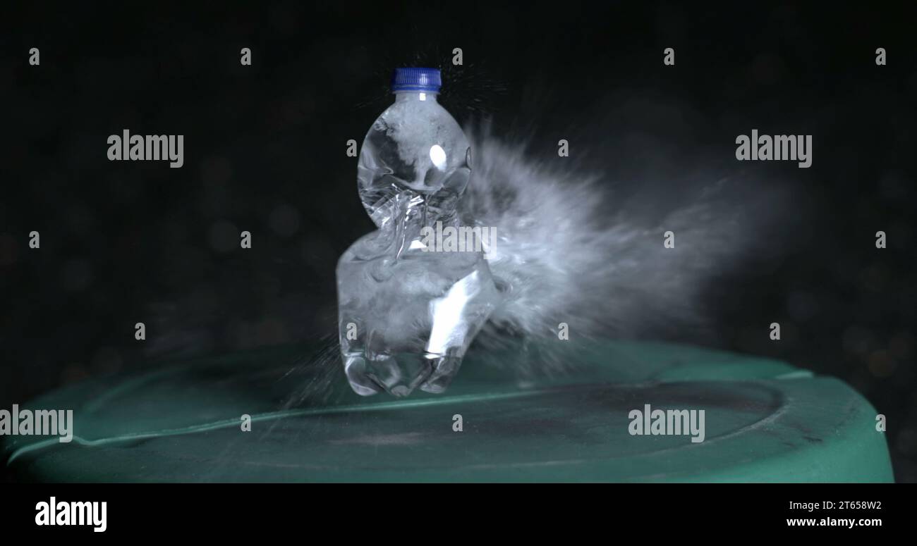 Exploding of plastic bottle of water in super slow-motion 800 fps ...