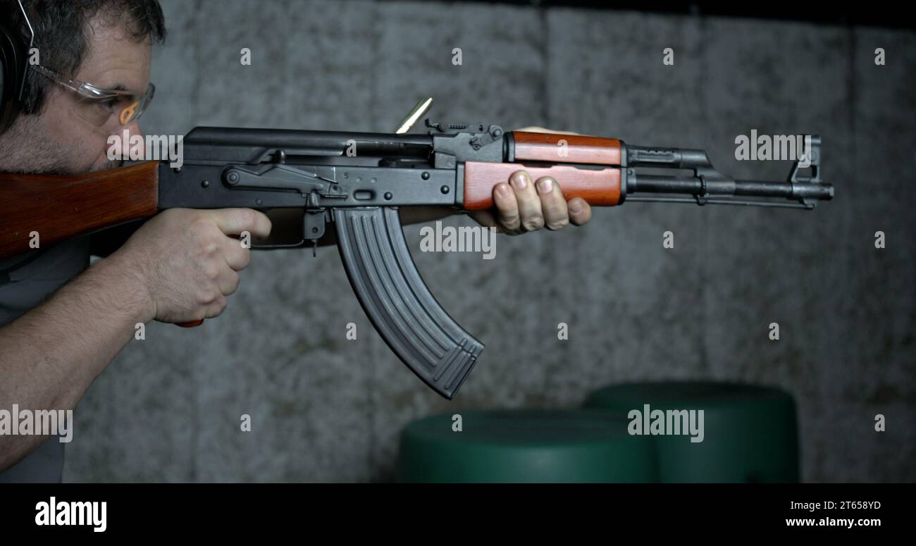Firing AK-47 Rifle, 800fps High-Speed Slow-Motion Kalashnikov Shooting ...