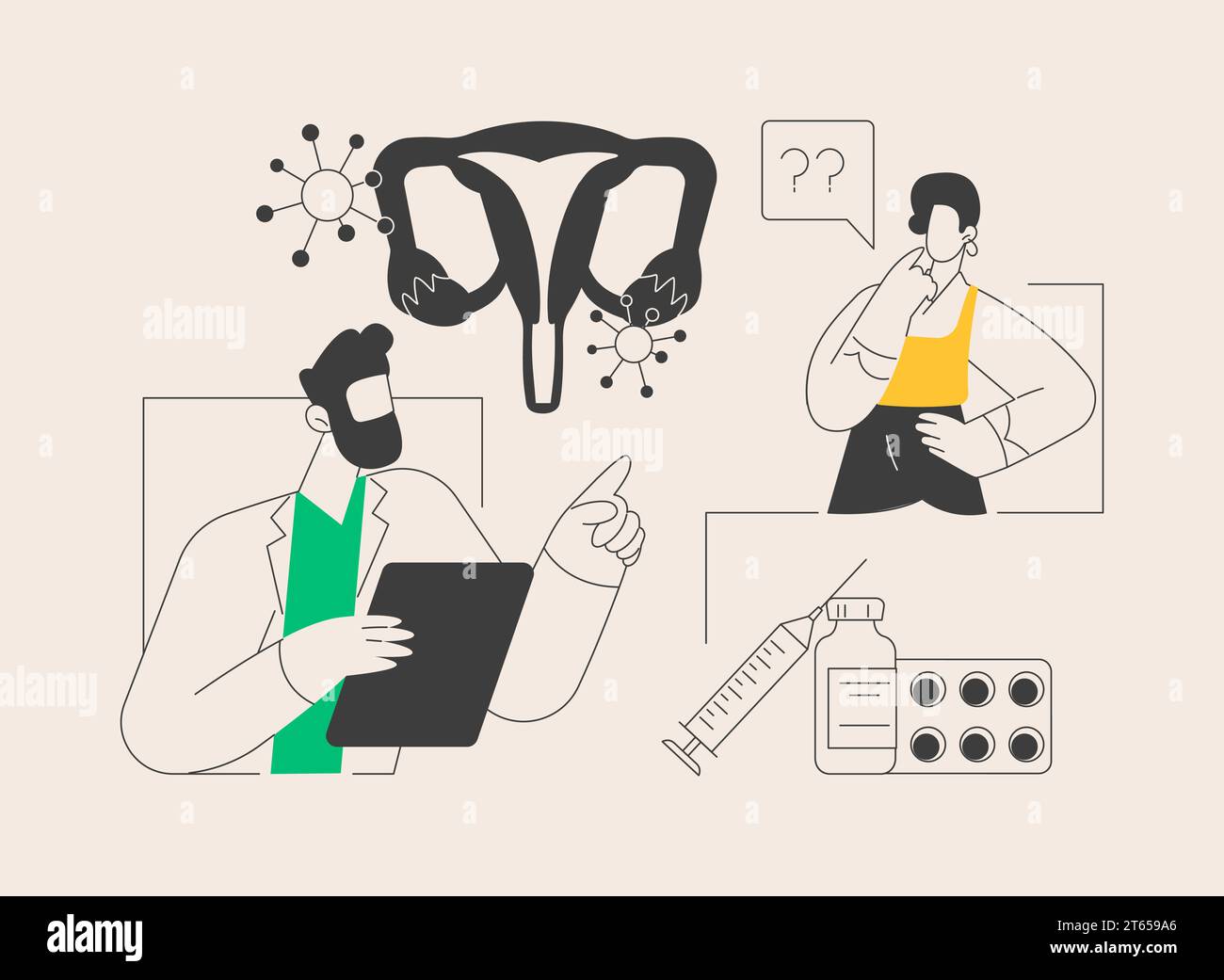 Human Papillomavirus Treatment Abstract Concept Vector Illustration 3079