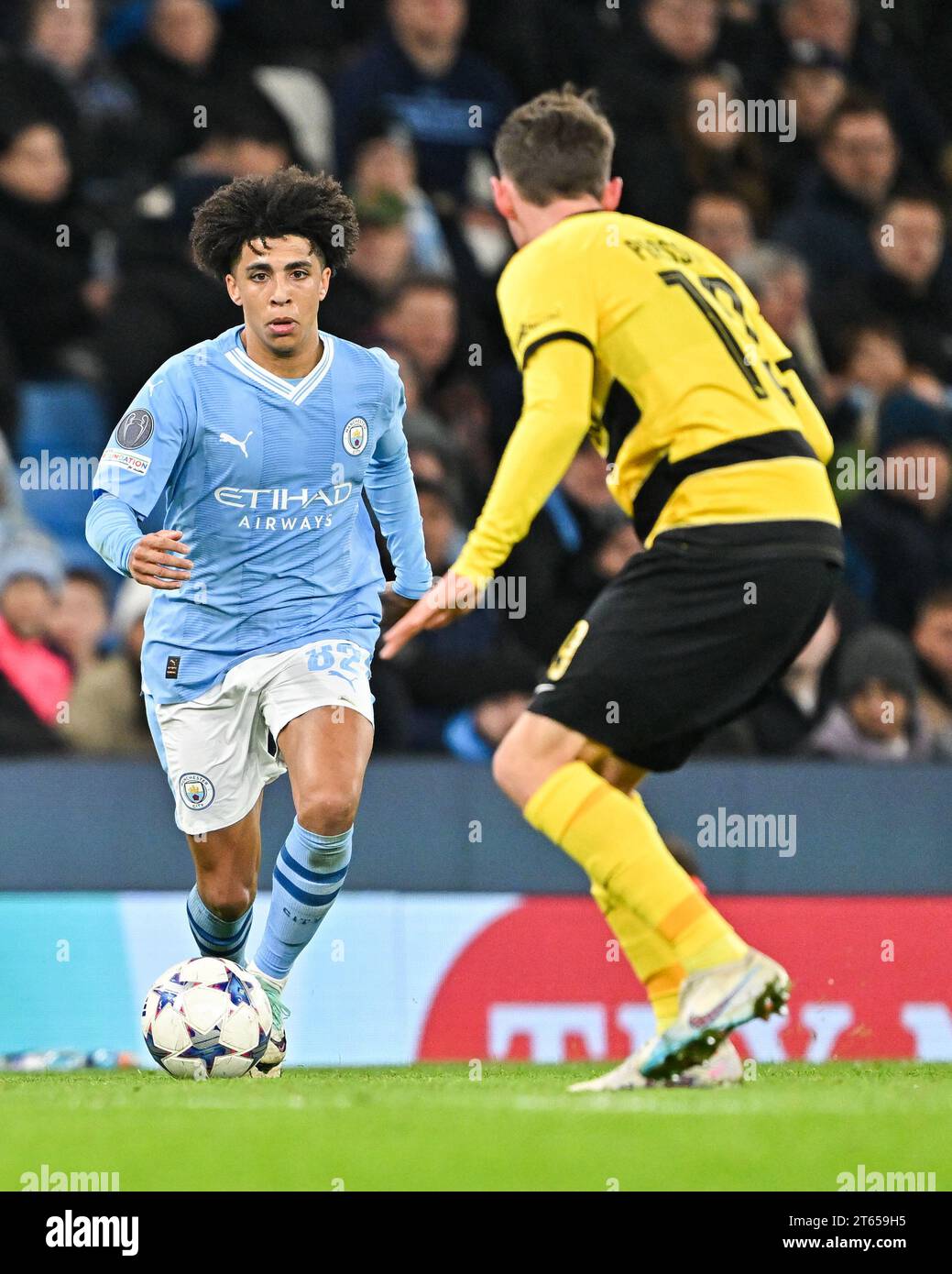 Manchester, UK. 7th November, 2023. Rico Lewis #82 of Manchester City ...