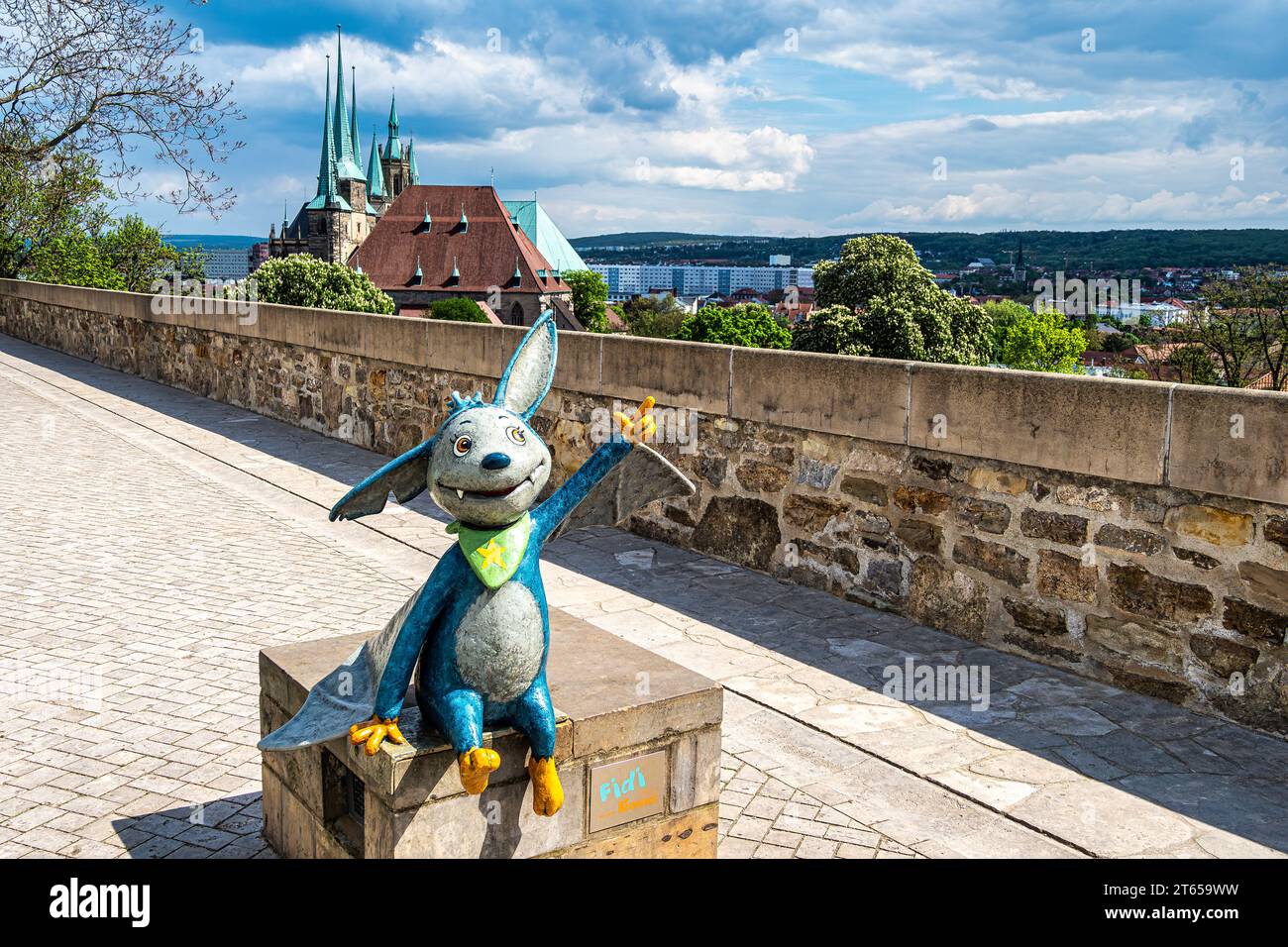 Statue of characters of a german children tv show, at town centre of ...