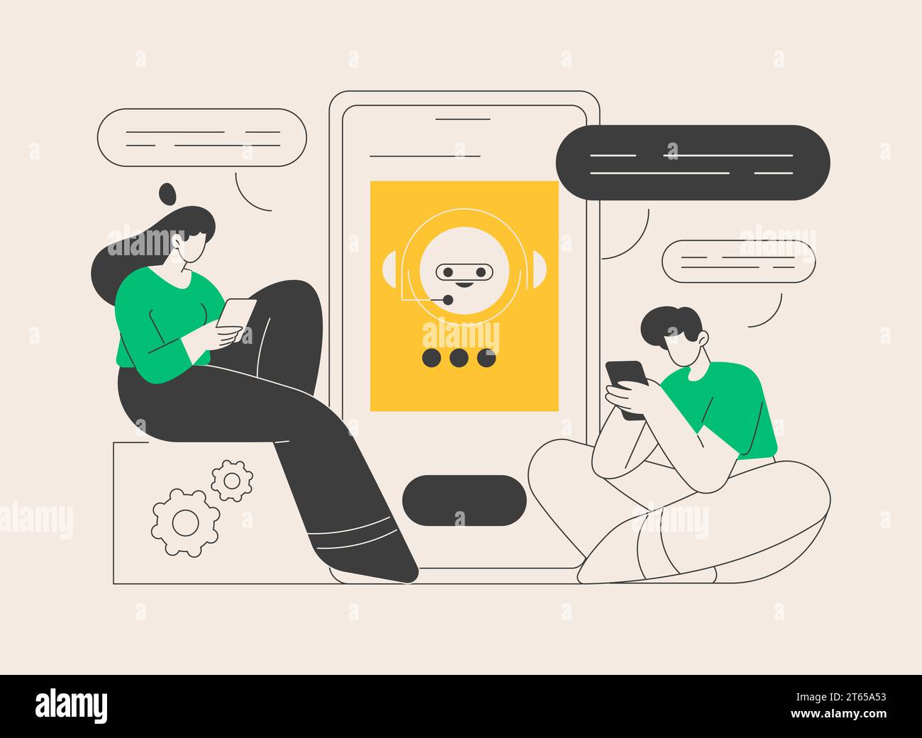 Chatbot customer service abstract concept vector illustration Stock ...