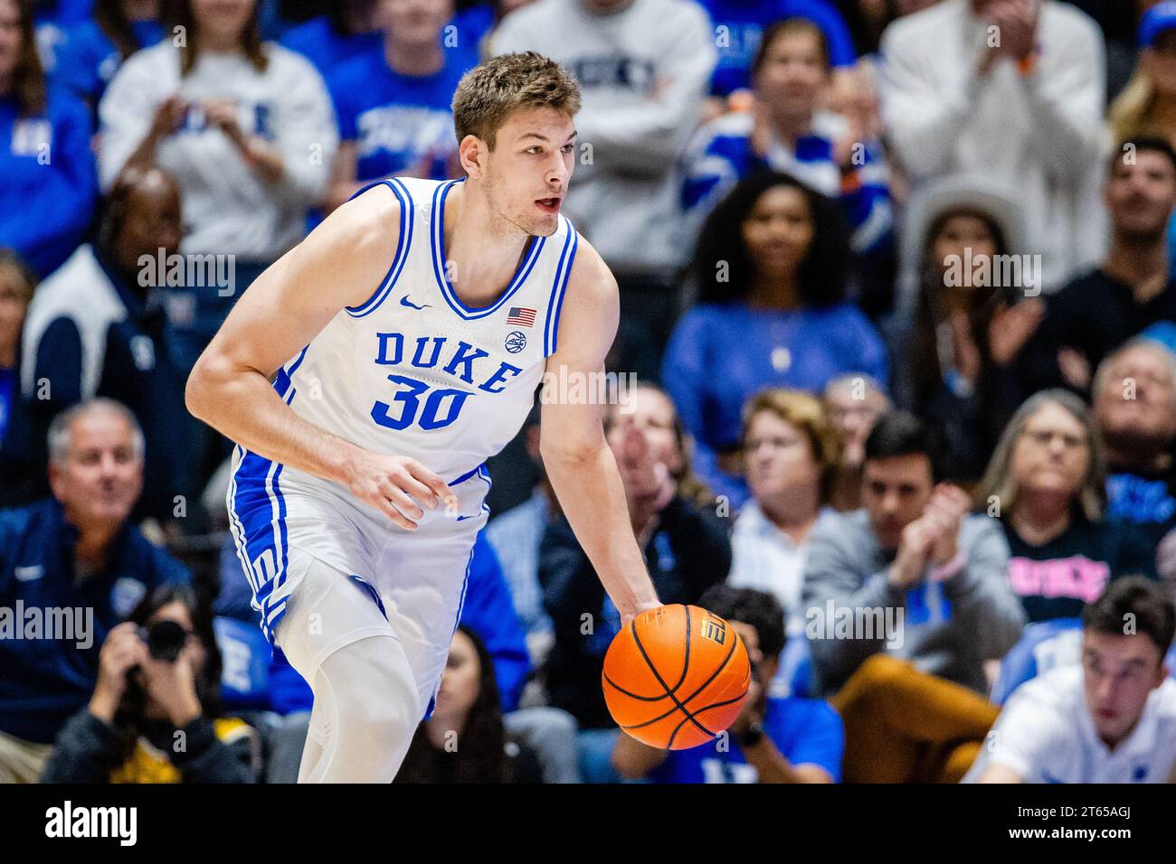 November 1, 2023: Duke Blue Devils Kyle Filipowski (30) brings the ball ...