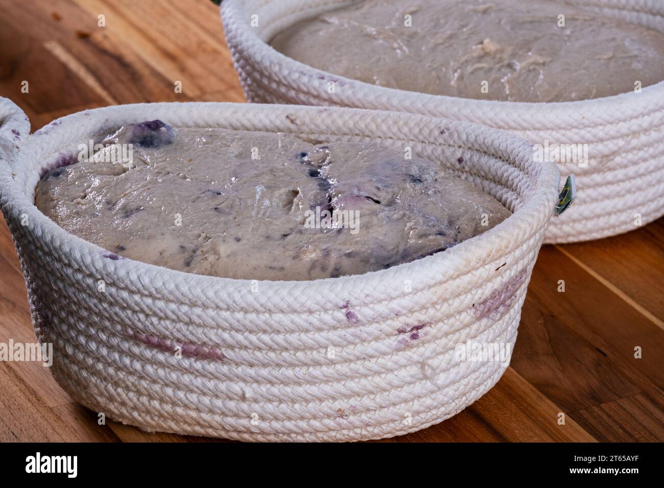 artisan bread dough in fermentation basket Stock Photo - Alamy