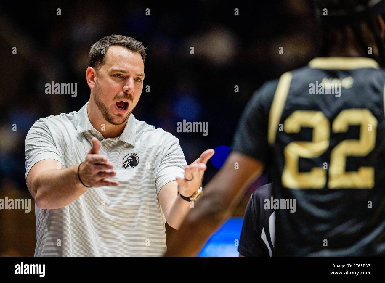 November 1, 2023: Pembroke Braves head coach Drew Richards argues for a ...