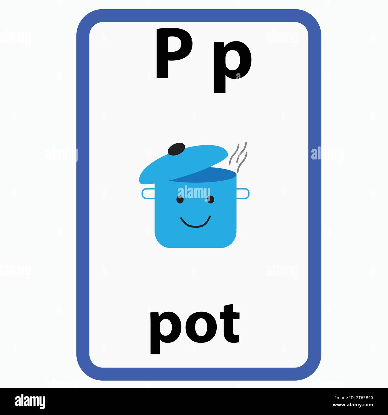 Alphabet flashcard for children with the letter p from pot Stock Vector ...