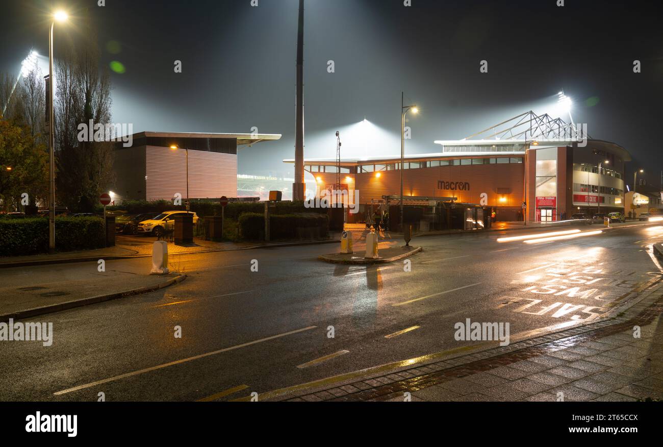 The Racecourse Ground, the home of Wrexham Football Club, North Wales ...