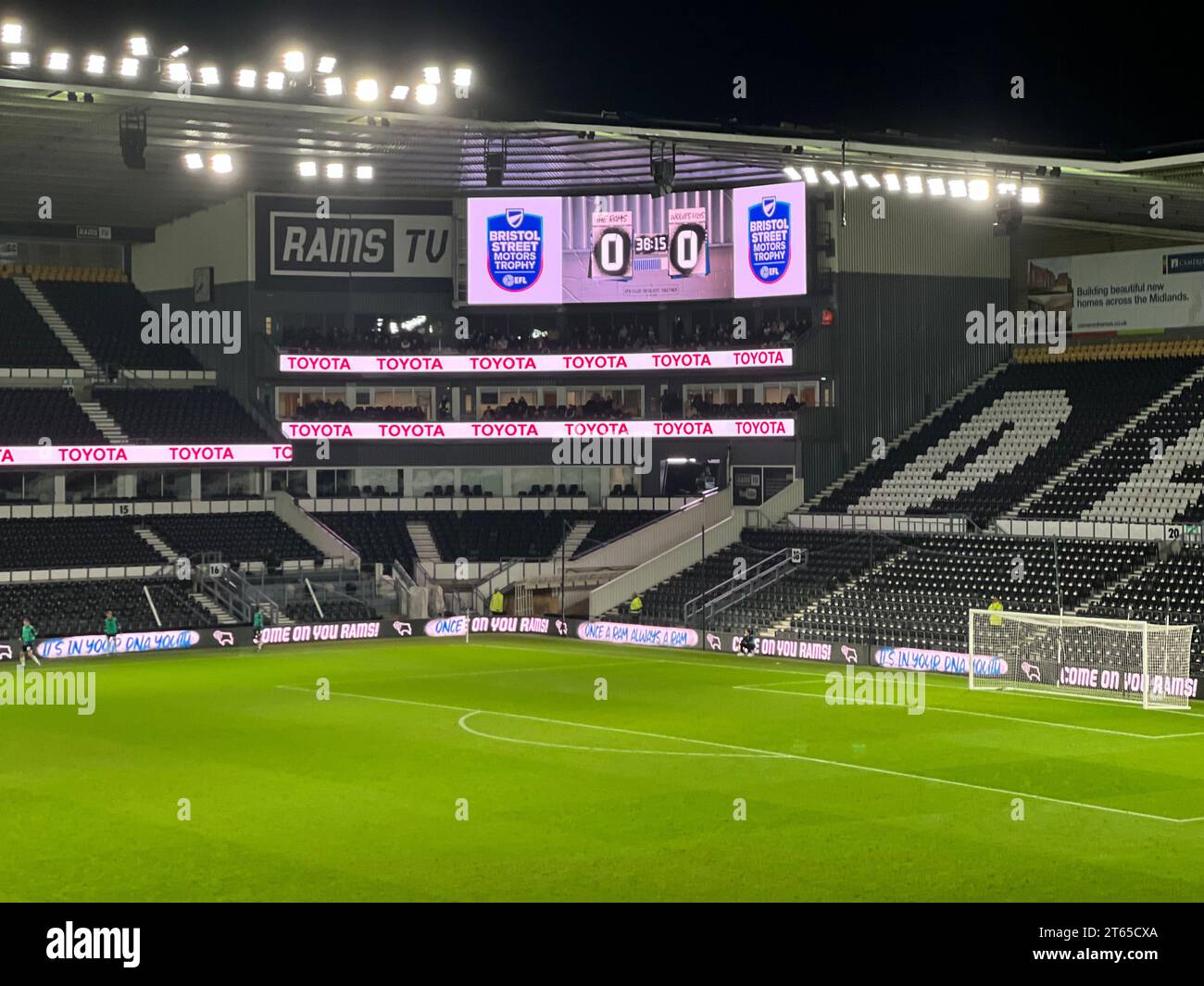 08/11/23 Signage on the scoreboard reads "Bristol Street Motors Trophy ...