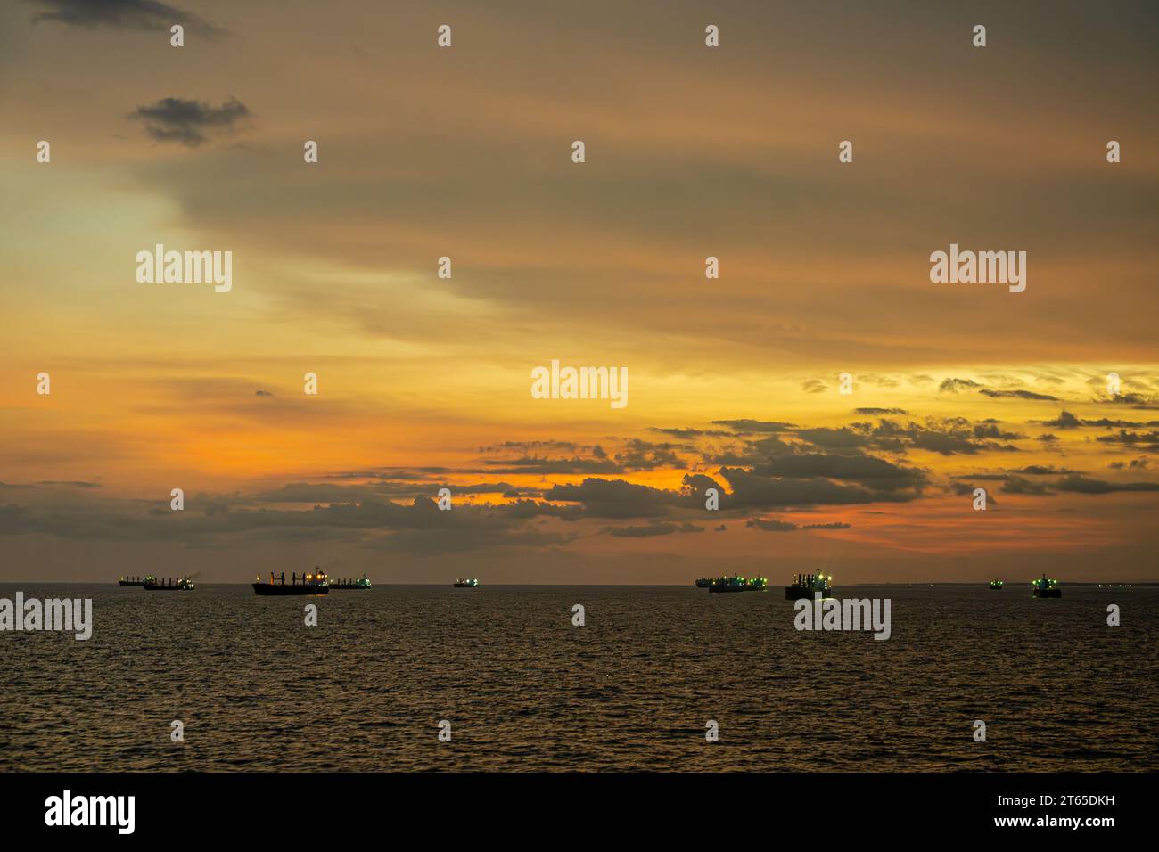 Guatemala, Puerto Quetzal - July 20, 2023: Spectacular sunset above ...