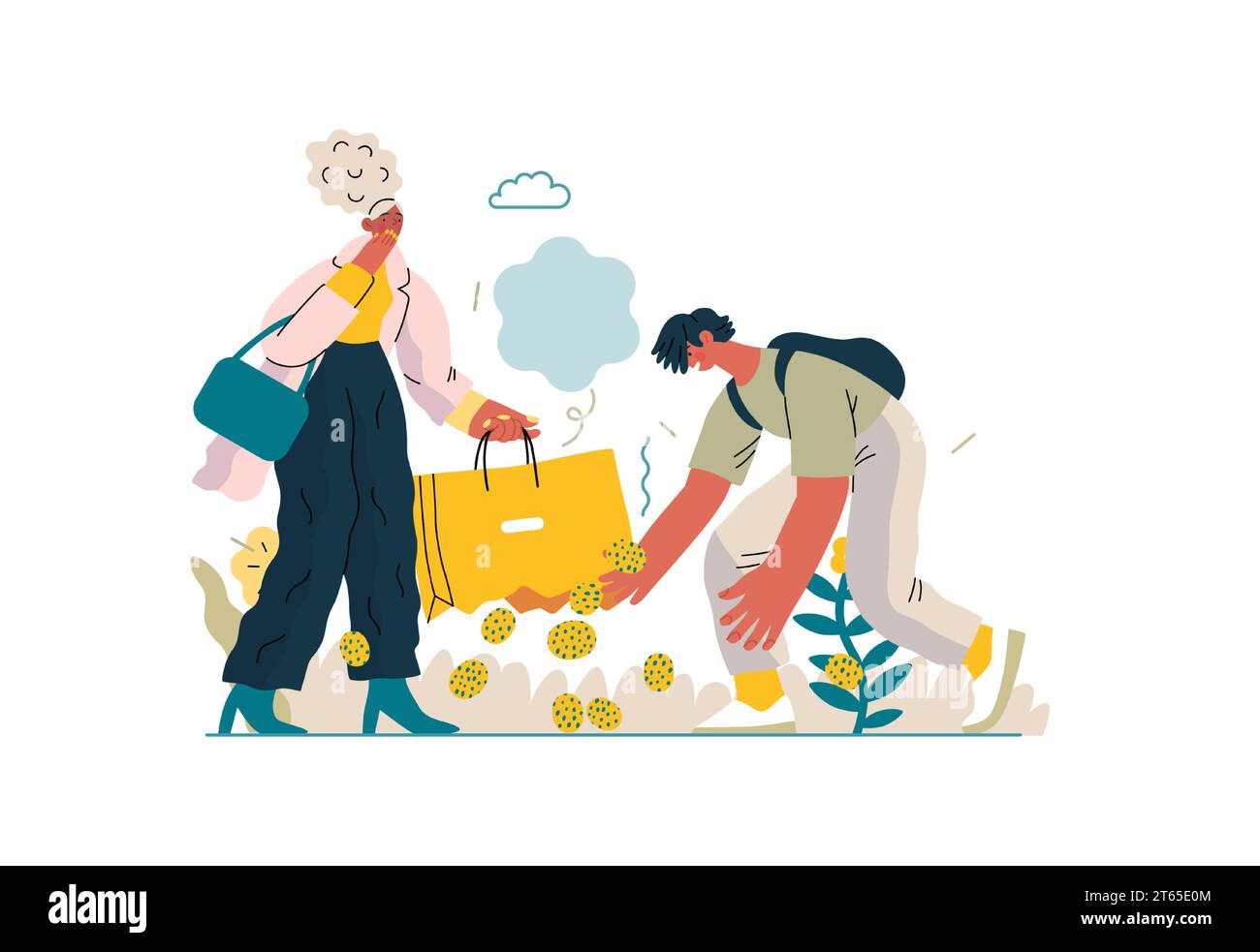 Shopping fallen Stock Vector Images - Alamy