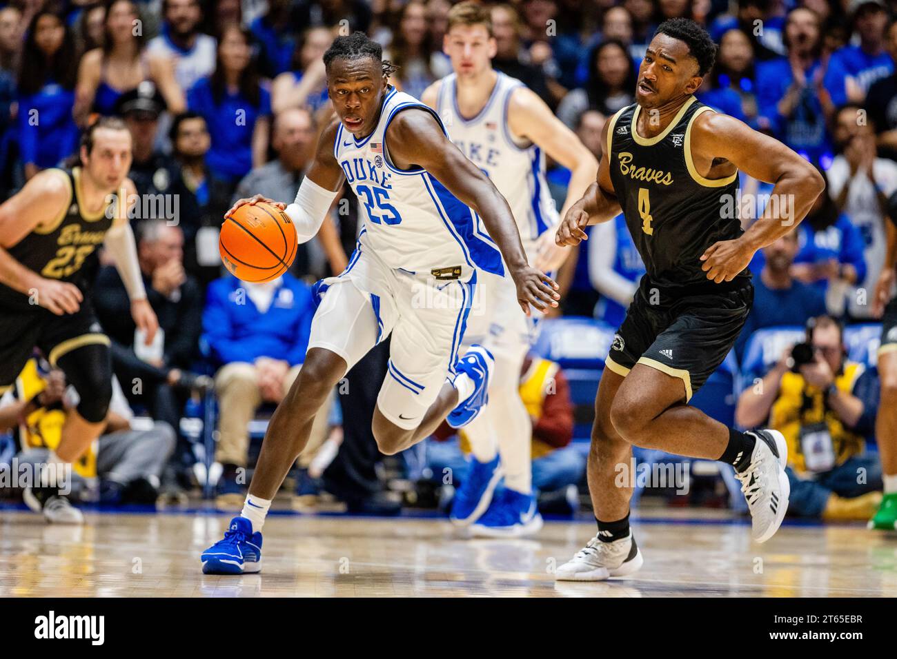 November 1, 2023: Duke Blue Devils Mark Mitchell (25) brings the ball ...
